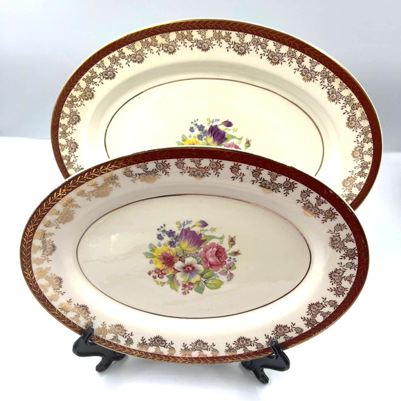 Stetson | Dining | Antique Stetson American Beauty China Platters Gold ...